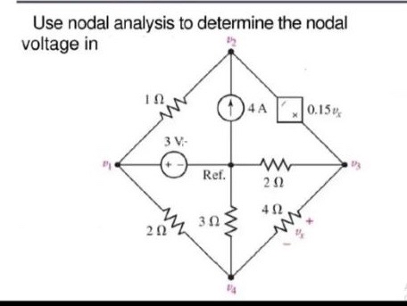 Solved Use nodal analysis to determine the nodal voltage in | Chegg.com