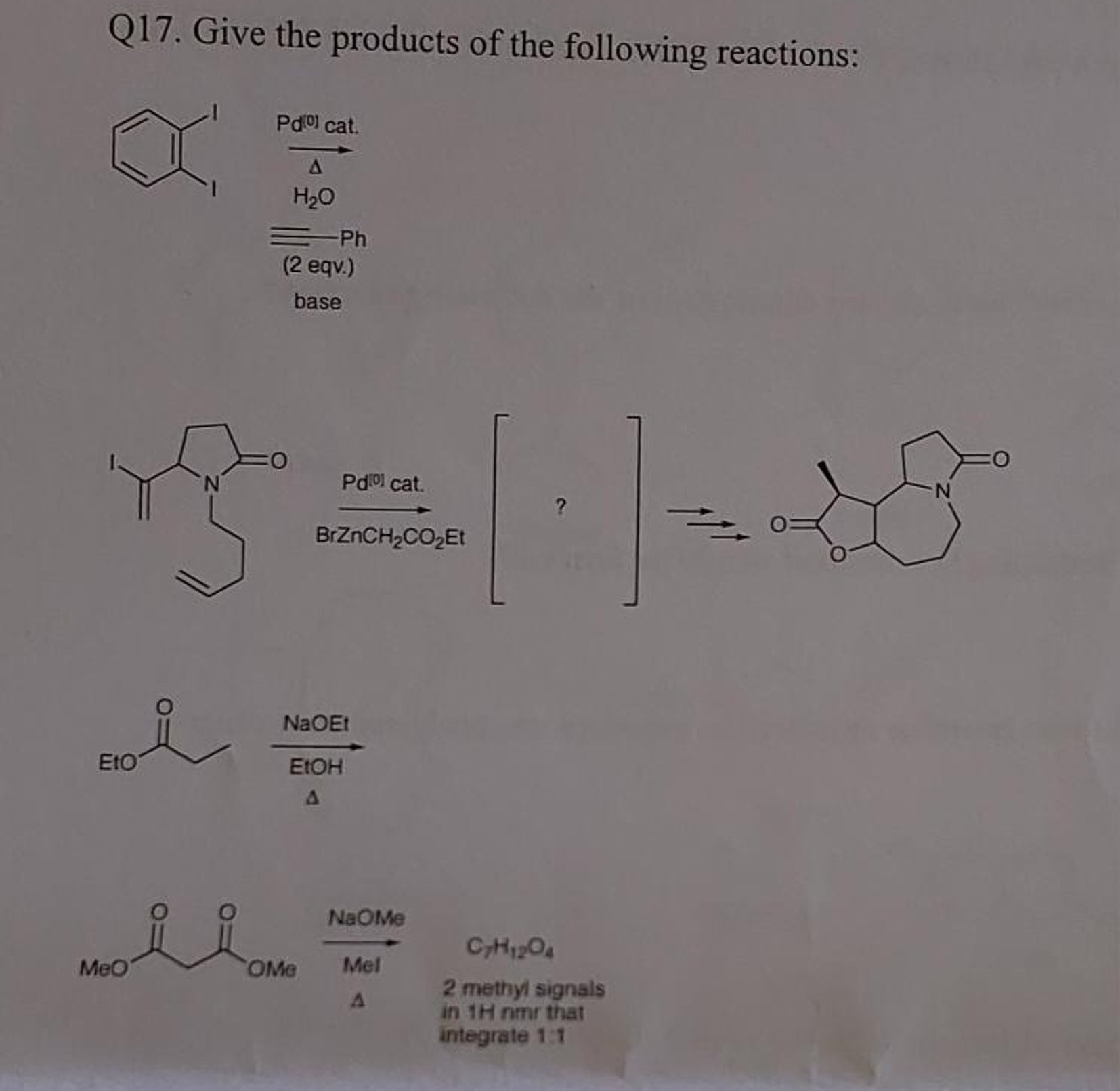 Solved Q17. ﻿Give the products of the following reactions: | Chegg.com