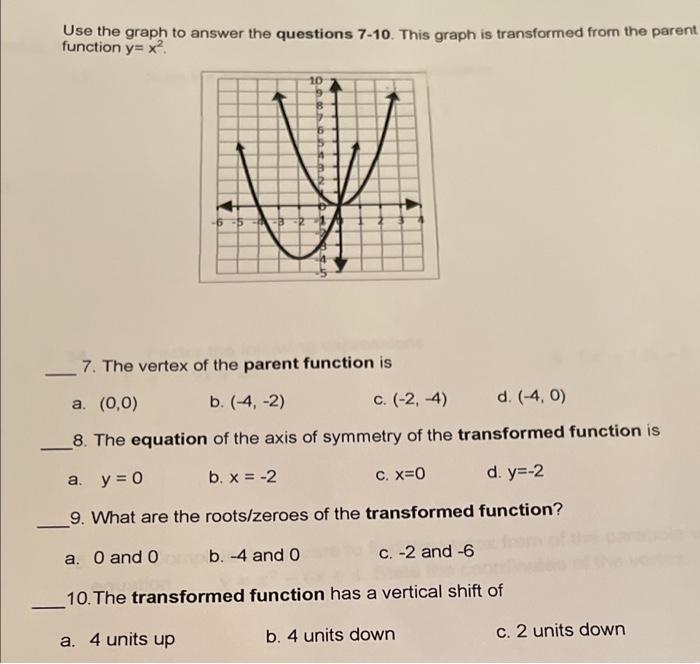 Solved Use the graph to answer the questions 7-10. This | Chegg.com
