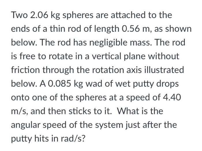 Solved Putty wad Rotation axis | Chegg.com