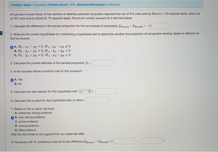 Solved Problem Value: 10 points). Problem Score: 40%. | Chegg.com