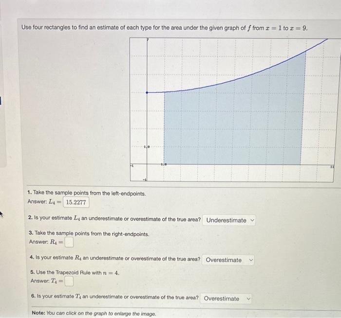 Solved Use four rectangles to find an estimate of each type | Chegg.com