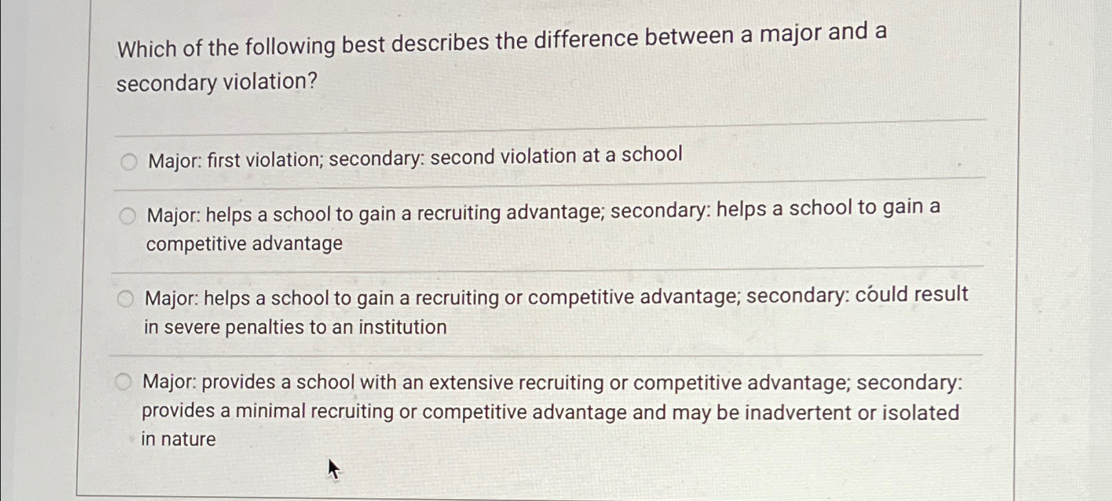 Solved Which of the following best describes the difference | Chegg.com