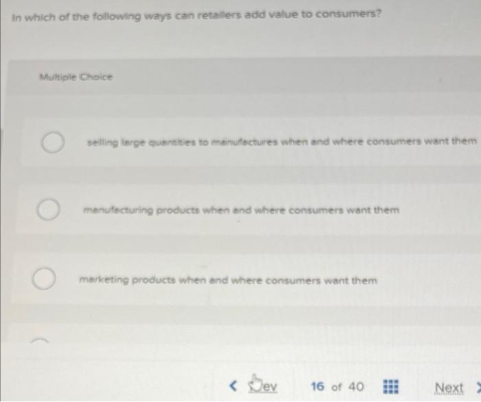 Solved In which of the following ways can retailers add | Chegg.com