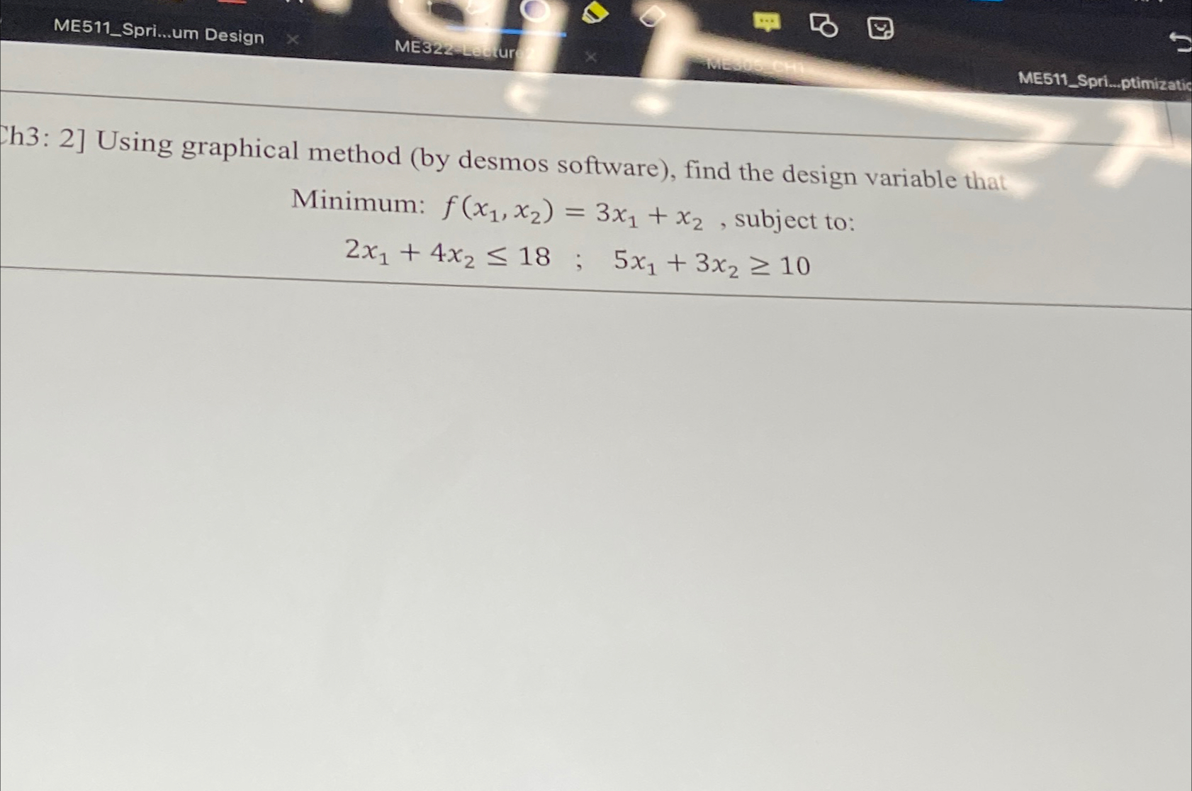 Solved Ch3: 2] ﻿Using graphical method (by desmos software), | Chegg.com
