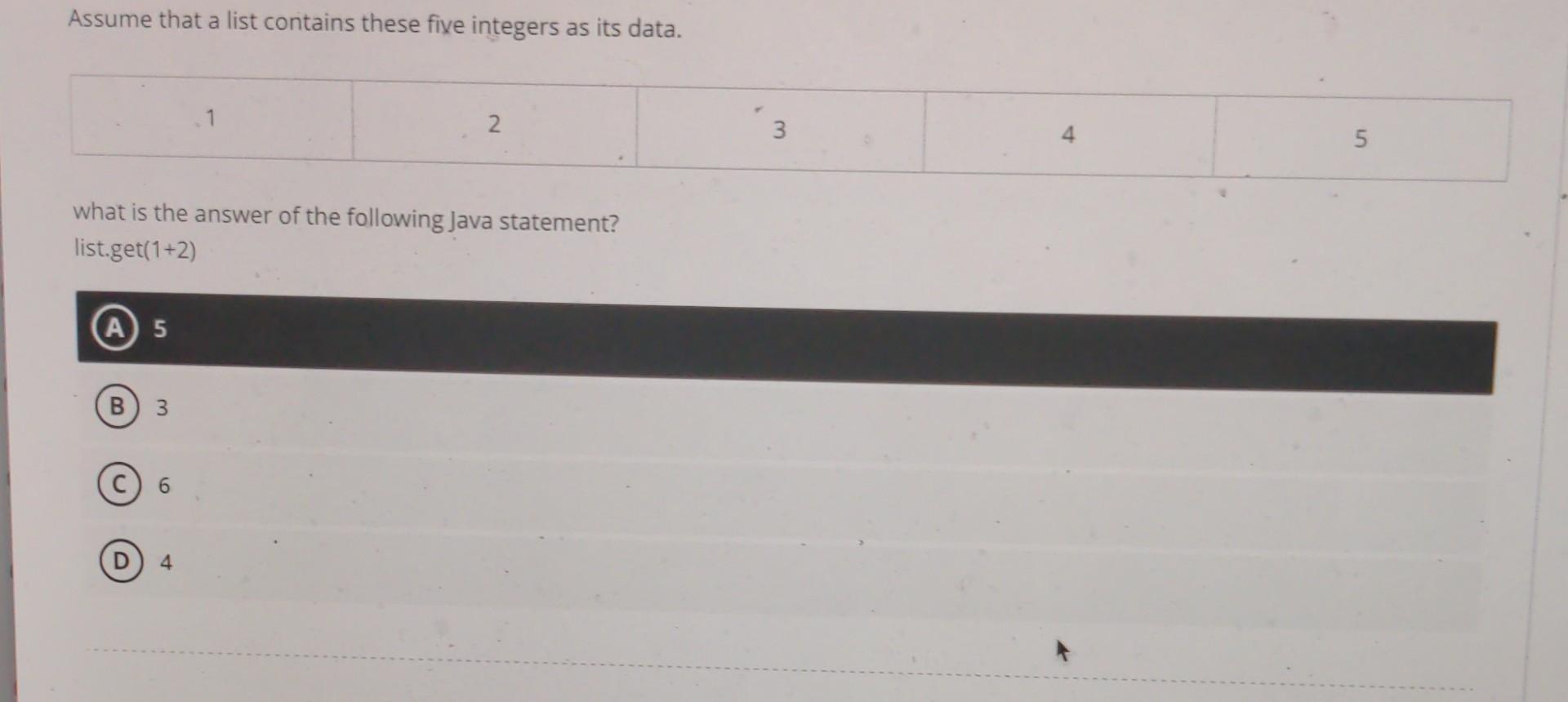 Solved Assume that a list contains these five integers as | Chegg.com