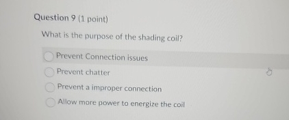 Solved Question 9 (1 ﻿point)What is the purpose of the | Chegg.com