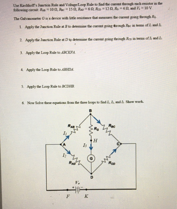 Solved Use Kirchhoff's Junction Rule and Voltage/Loop Rule | Chegg.com