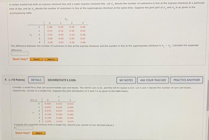 Solved A certain market has both an express checkout line | Chegg.com