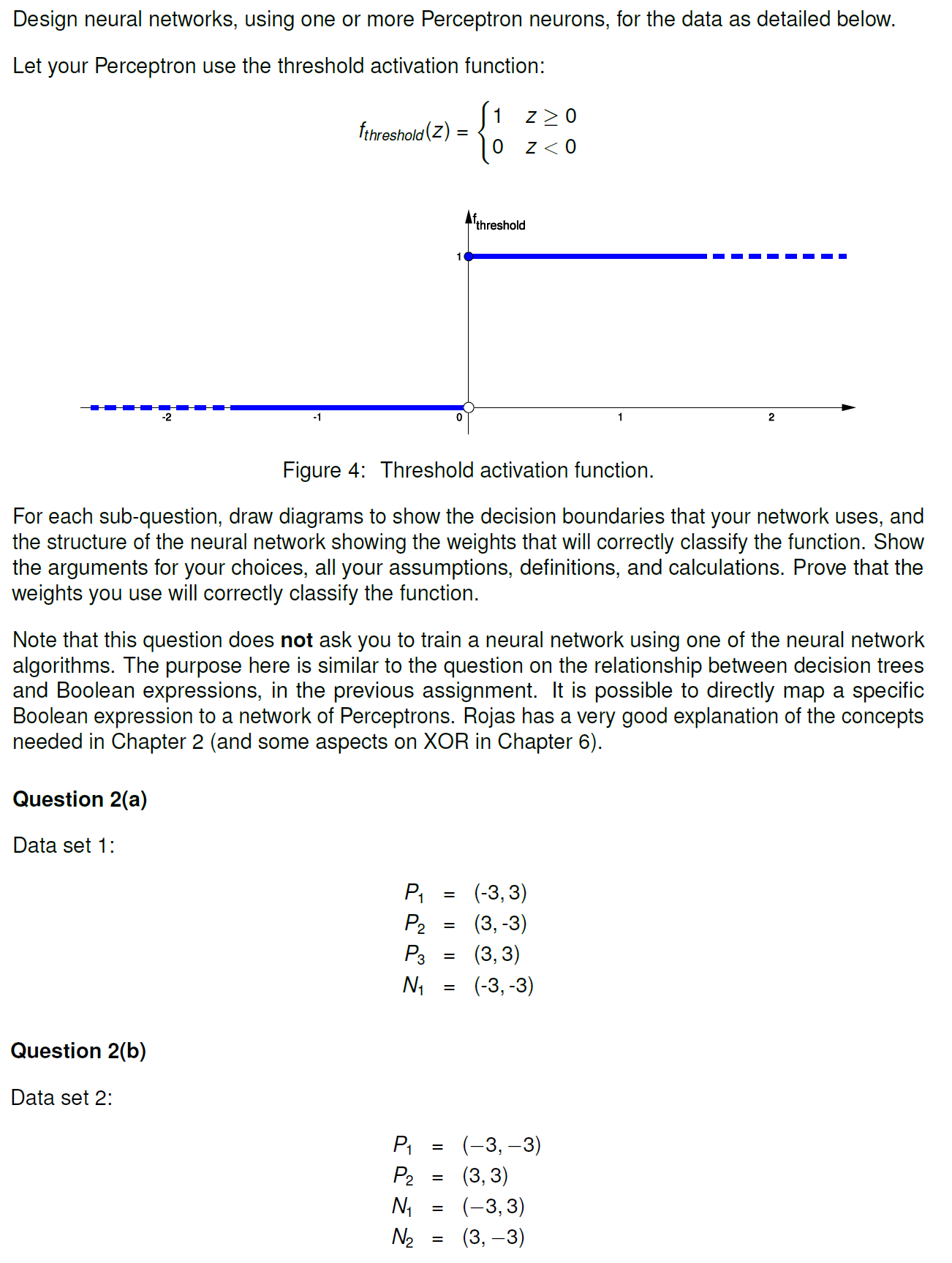 Solved Design neural networks, using one or more Perceptron | Chegg.com