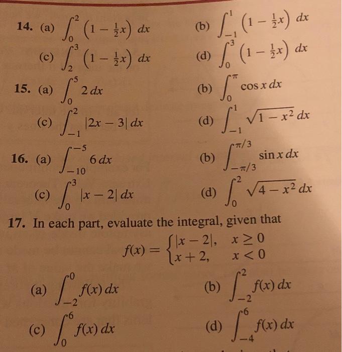 Solved 13-16 Sketch the region whose signed area is | Chegg.com