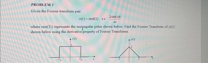 Solved Given the Fourier transform pair | Chegg.com