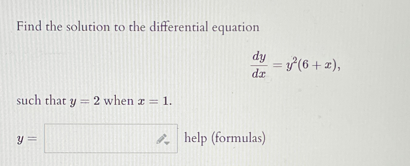 Solved Find the solution to the differential | Chegg.com