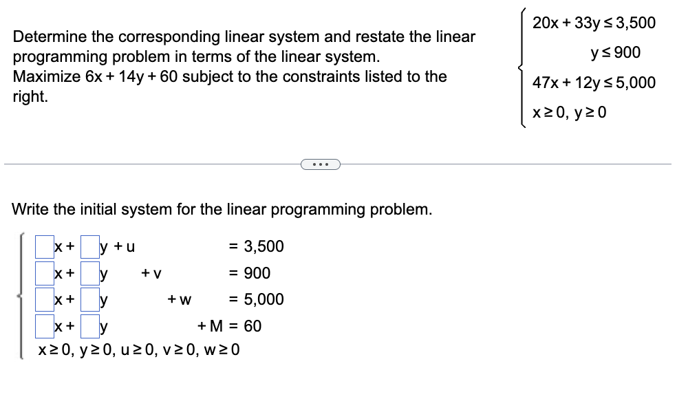 Solved Determine the corresponding linear system and restate | Chegg.com