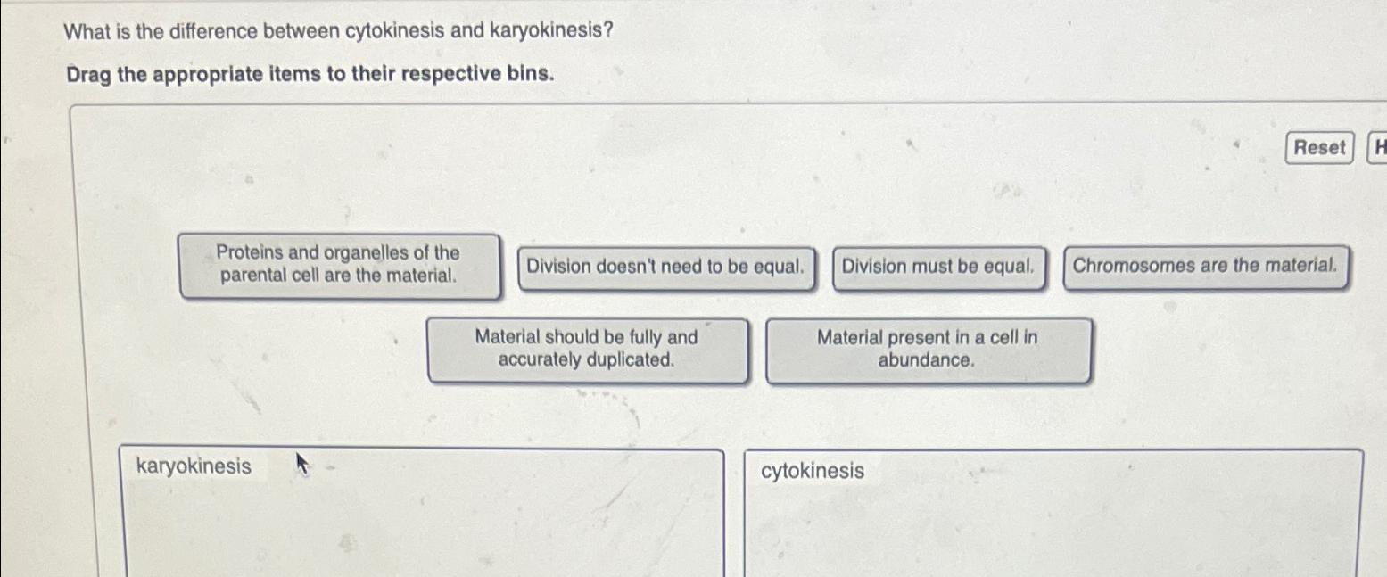 Solved What is the difference between cytokinesis and | Chegg.com