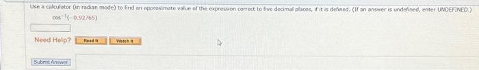 Solved Use a cakulator (in radian mode) to find an | Chegg.com
