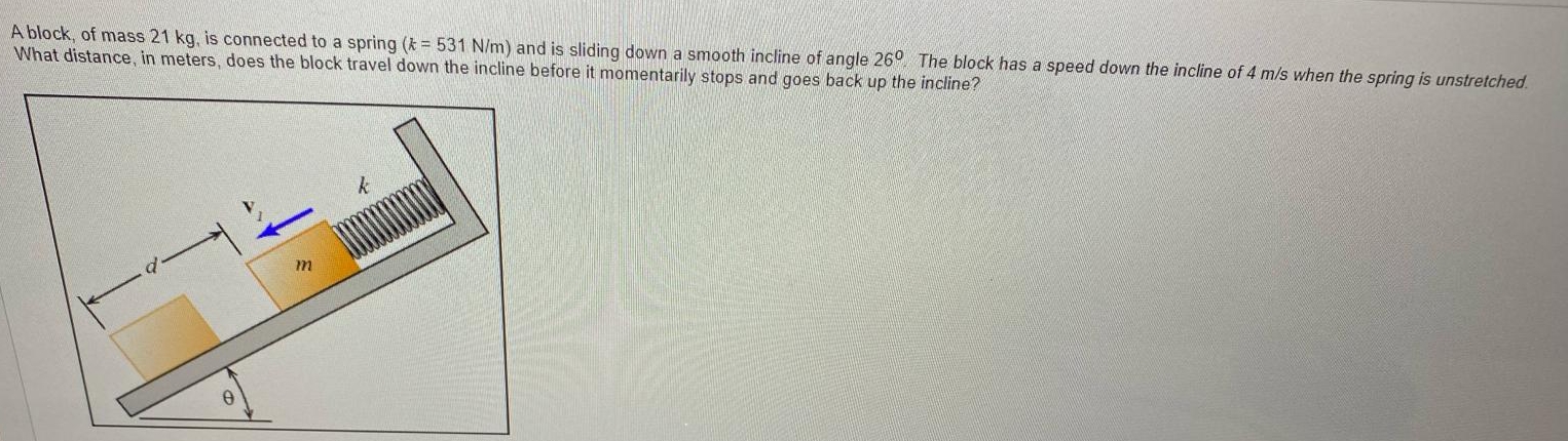 Solved A block, of mass 21kg, ﻿is connected to a spring | Chegg.com