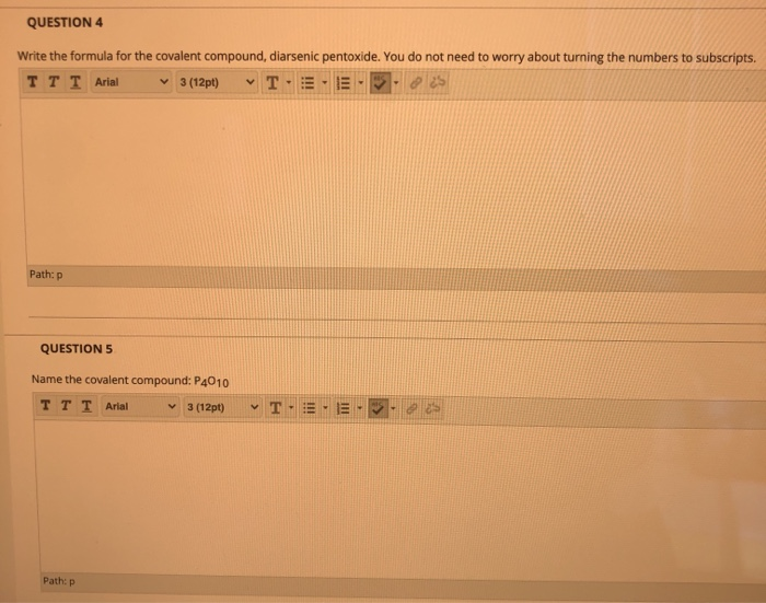 Solved QUESTION 4 Write the formula for the covalent | Chegg.com