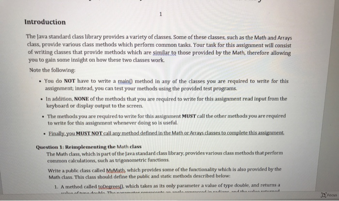 1 Introduction The Java Standard Class Library 