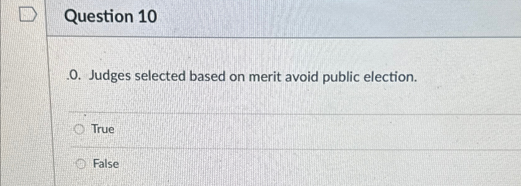 Solved Question 10.0. ﻿Judges selected based on merit avoid | Chegg.com