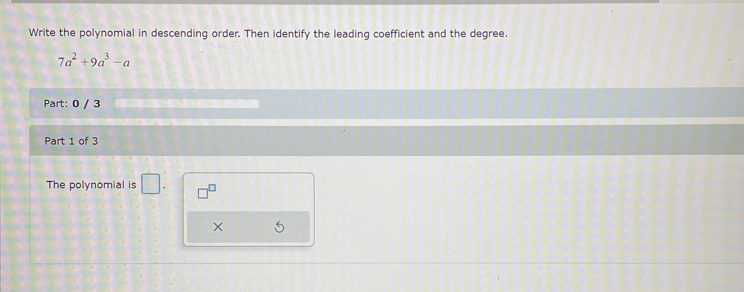 Solved Write the polynomial in descending order. Then | Chegg.com