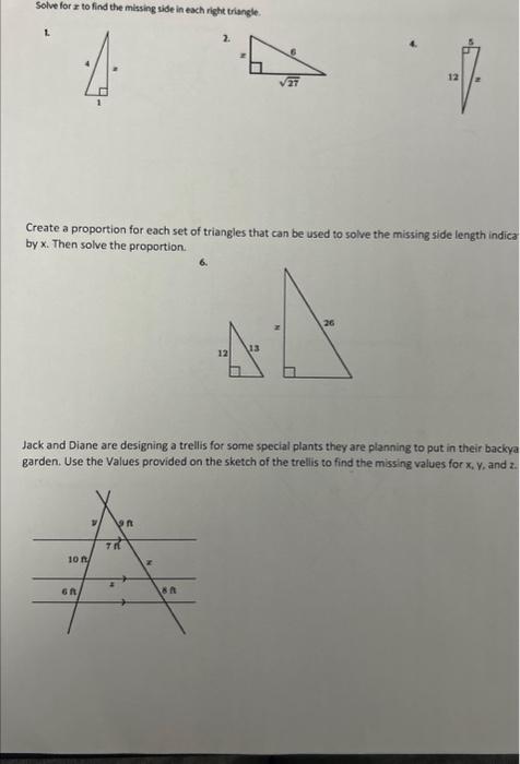 Solved Solve for x to find the missing side in each right | Chegg.com