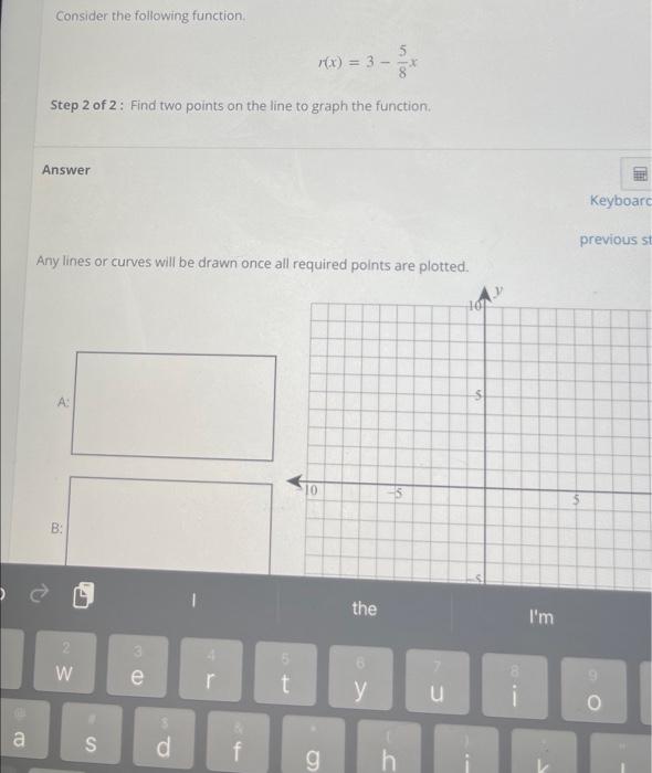Solved Consider the following function. r(x)=3−85x Step 2 of | Chegg.com