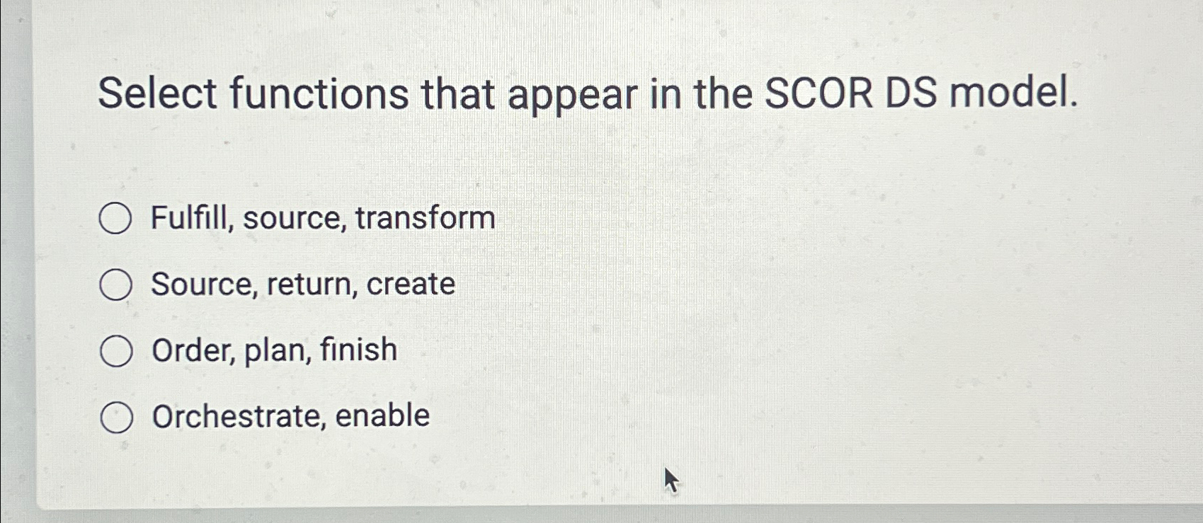 Solved Select functions that appear in the SCOR DS | Chegg.com