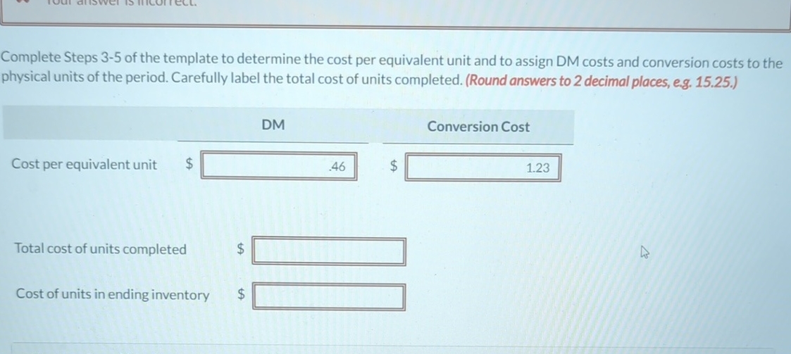 Solved by an EXPERT Complete Steps 3-5 ﻿of the template to determine ...