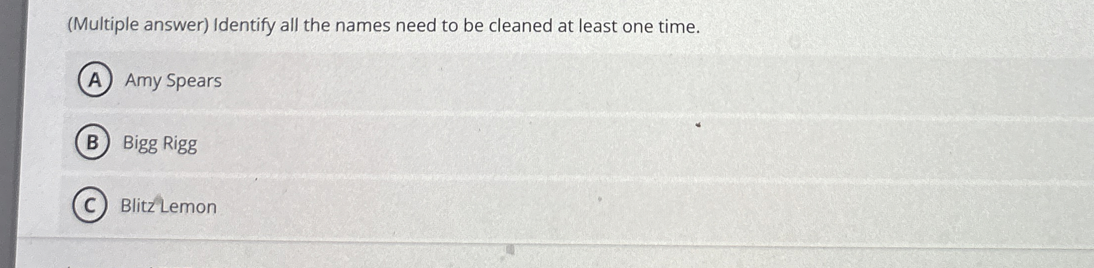 Solved (Multiple answer) ﻿Identify all the names need to be | Chegg.com
