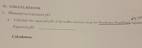 Solved by an EXPERT G. ﻿CAlCUlationsMeasured vs. ﻿Calculated pHa. | Chegg.com