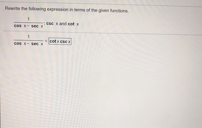 Solved Rewrite the following expression in terms of the | Chegg.com