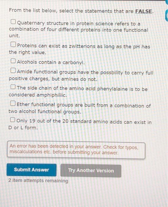 Solved From the list below, select the statements that are | Chegg.com