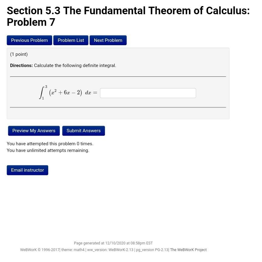 Solved Section 5.3 The Fundamental Theorem of Calculus: | Chegg.com