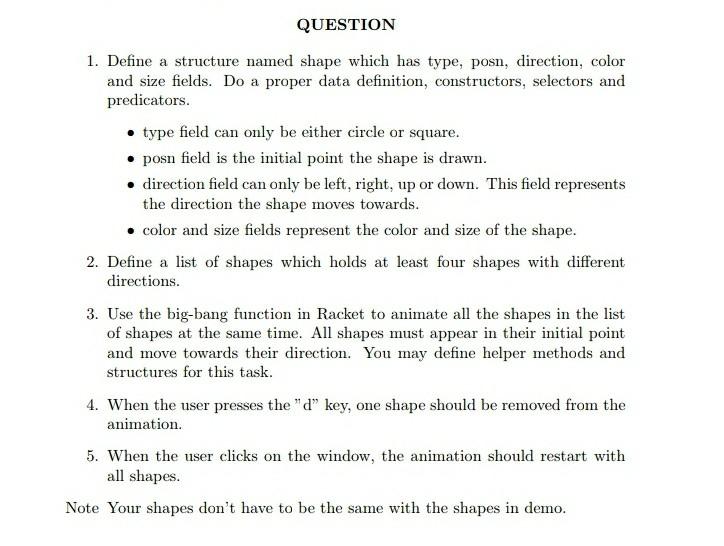 Solved QUESTION 1. Define a structure named shape which has | Chegg.com