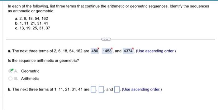 Solved In each of the following, list three terms that | Chegg.com
