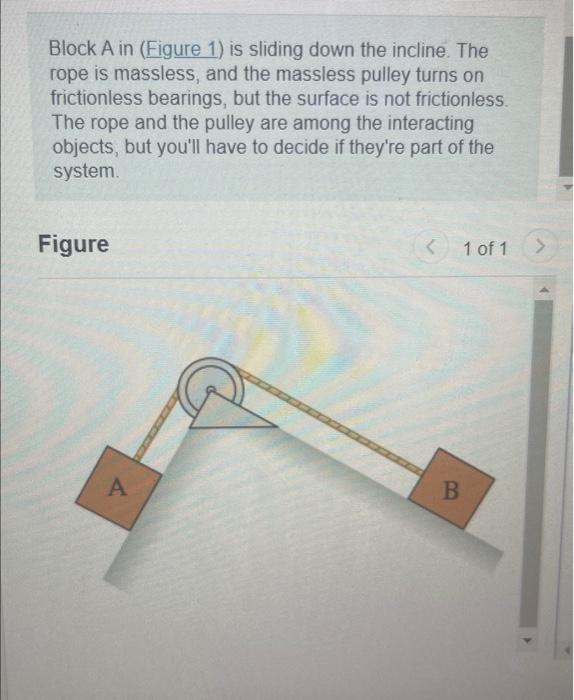 Solved Block A in (Figure 1) is sliding down the incline. | Chegg.com