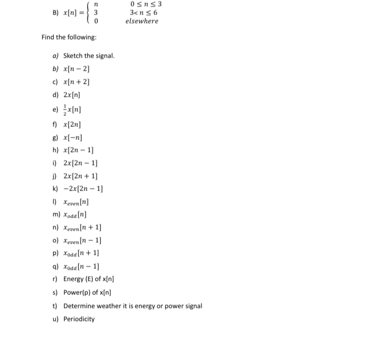 Solved B) ]}Find the following:(( | Chegg.com