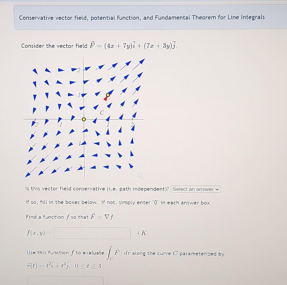 Solved Conservative vector field, potential function, and | Chegg.com