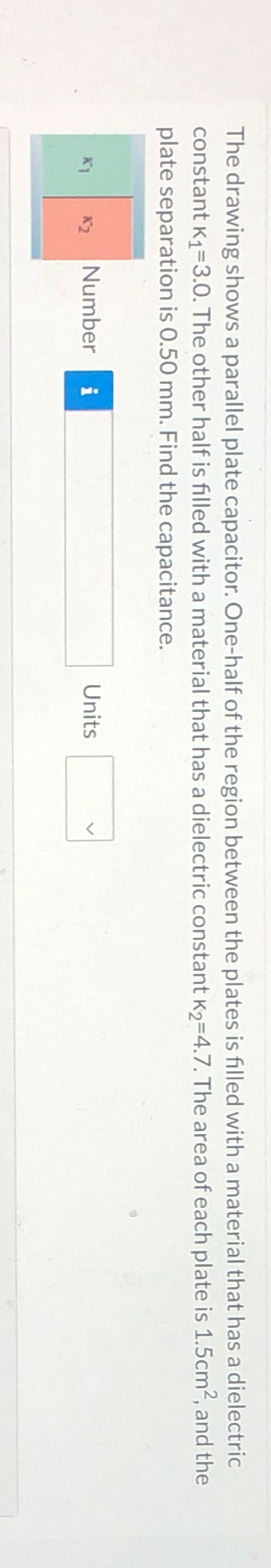 Solved The drawing shows a parallel plate capacitor. | Chegg.com