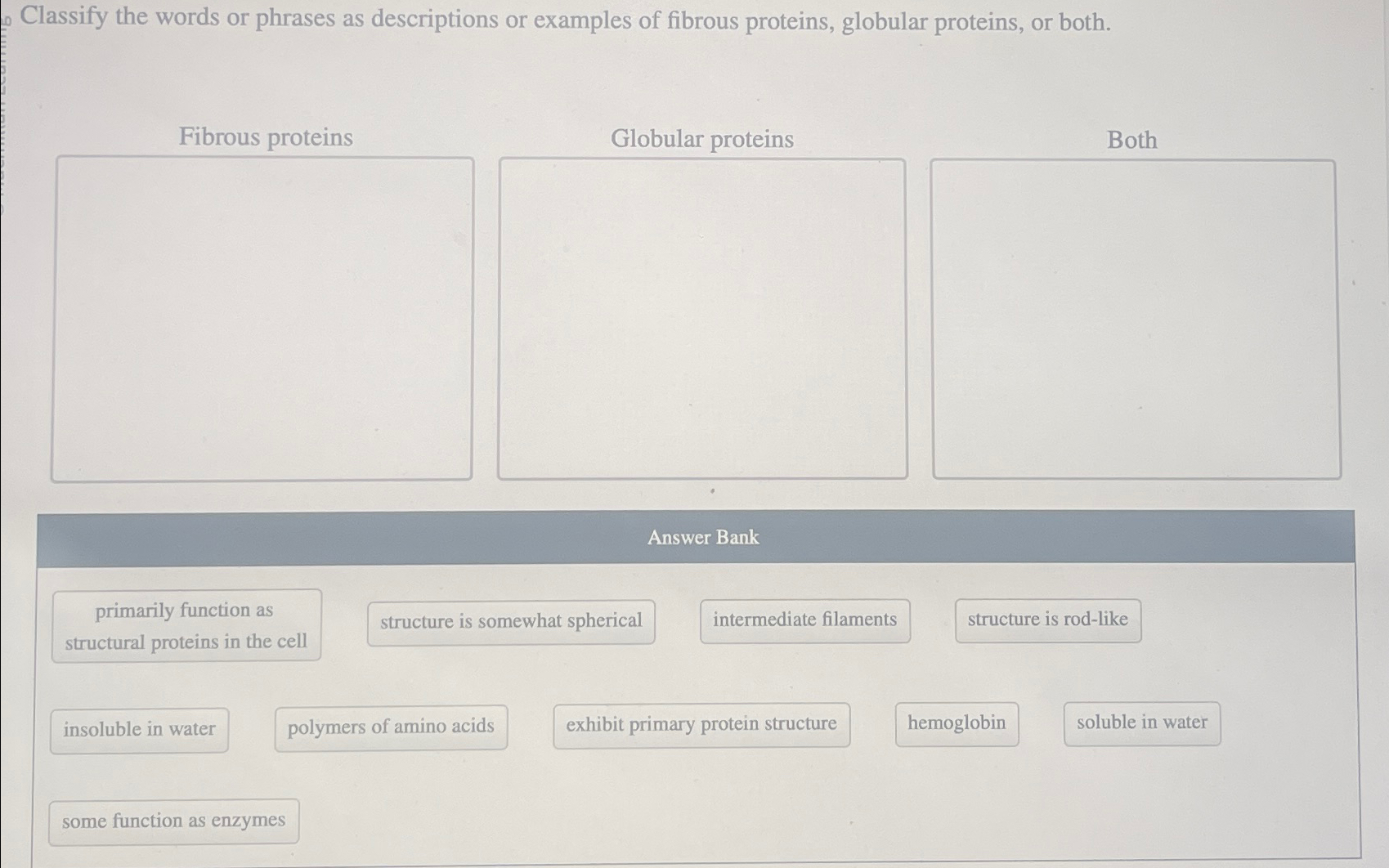 Solved Classify the words or phrases as descriptions or | Chegg.com