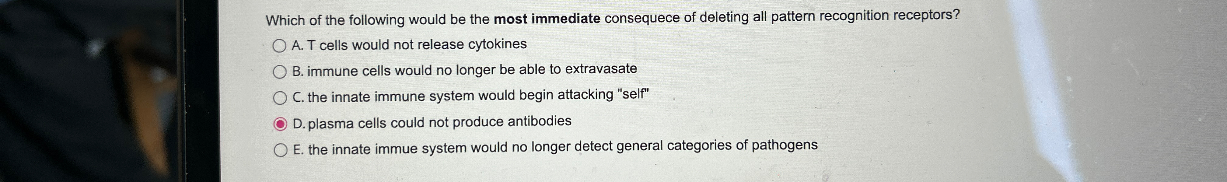 Solved Which of the following would be the most immediate | Chegg.com