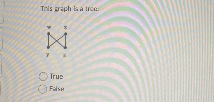 Solved This graph is a tree: True False | Chegg.com
