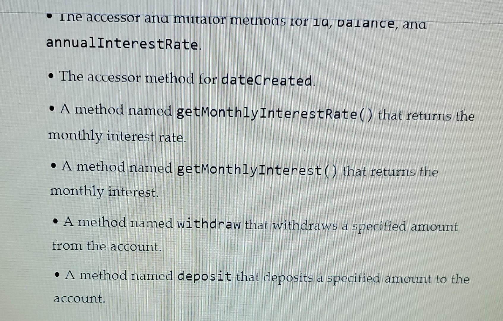 Solved 9.7 (The Account class) Design a class named Account | Chegg.com