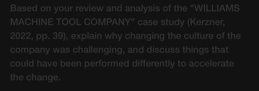 Solved Based on your review and analysis of the "WILLIAMS | Chegg.com