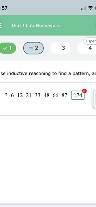 Solved se inductive reasoning to find a pattern, | Chegg.com