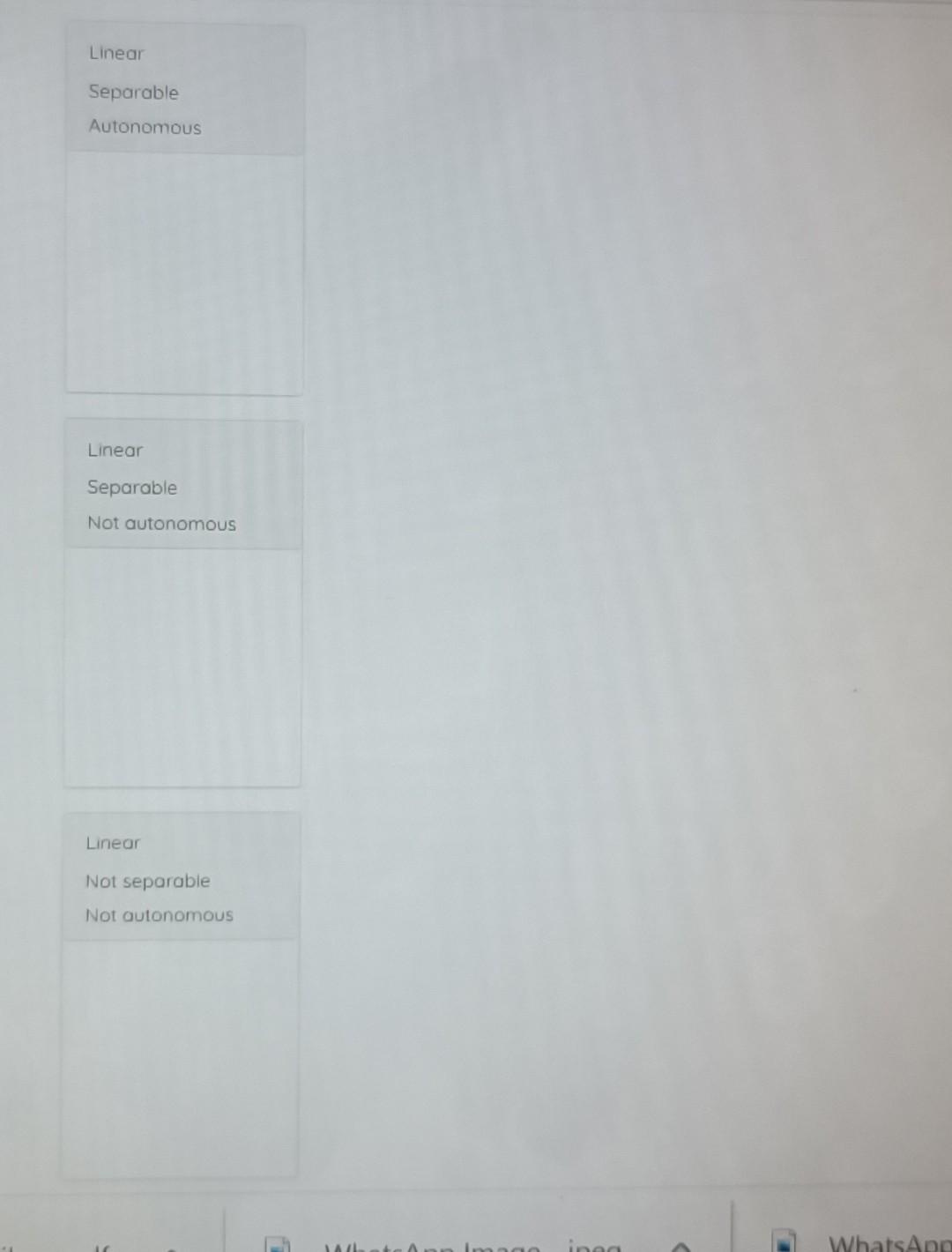 Solved Drag each of the following first order differential | Chegg.com