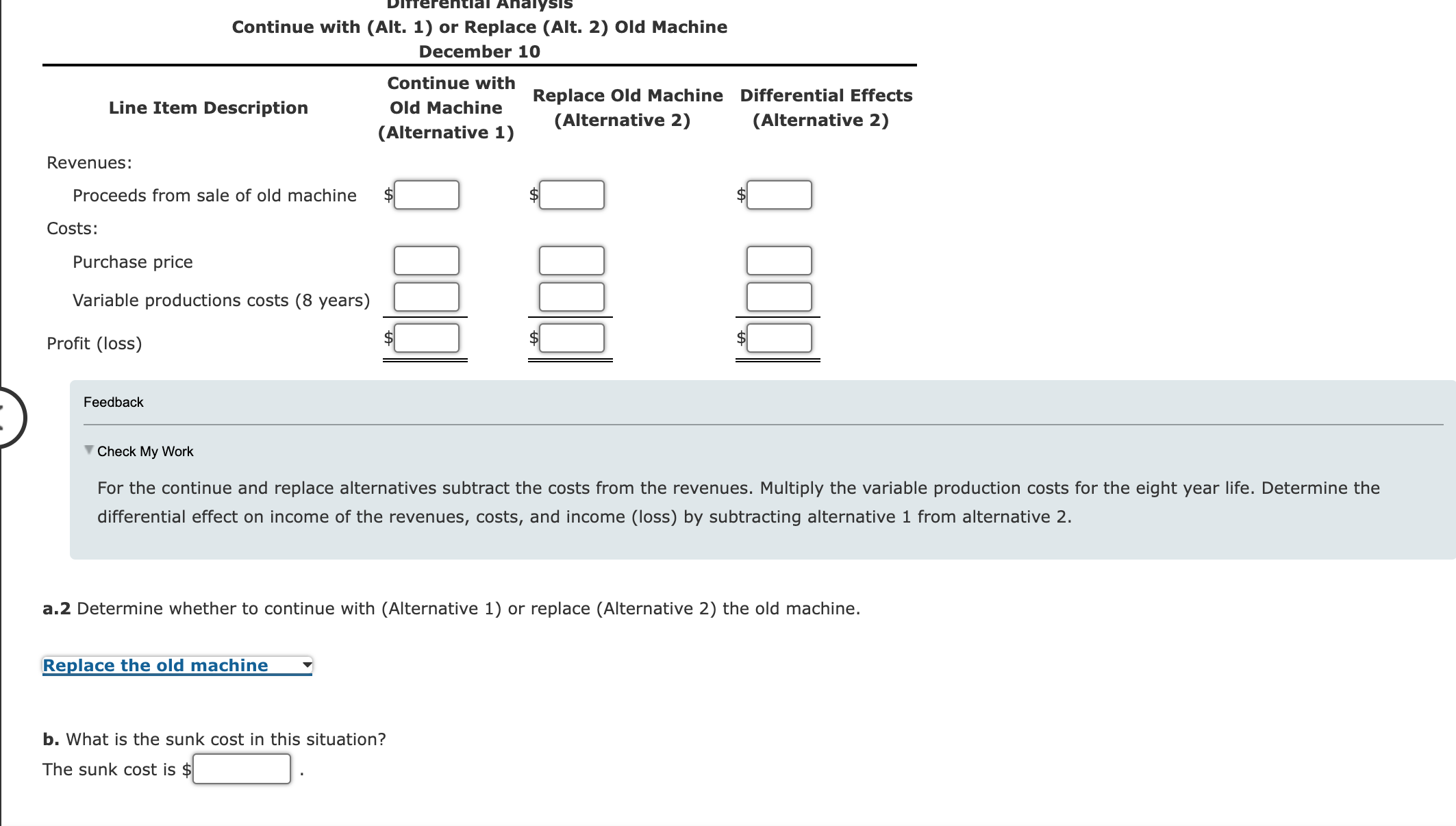 Solved FeedbackCheck My WorkFor the continue and replace | Chegg.com
