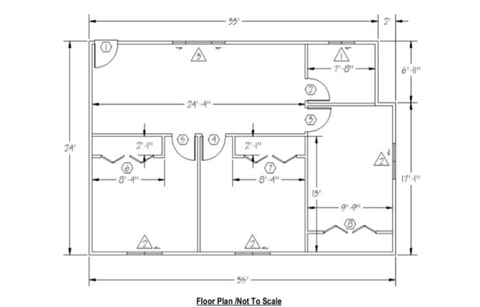 Solved Floor Plan /Not To ScaleHow many 2′×6′′ exterior wall | Chegg.com