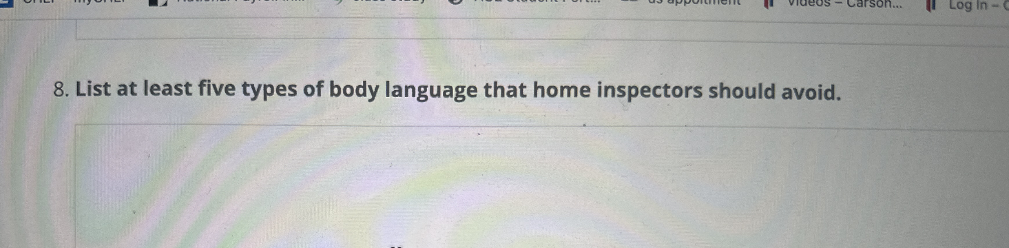 Solved List at least five types of body language that home | Chegg.com